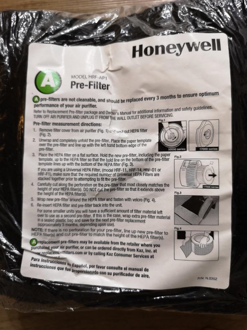 Honeywell Pre-Filter HRF-AP1, TV & Home Appliances, Air Purifiers ...
