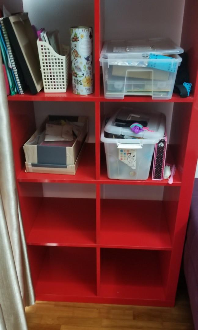 Kallax Red Bookshelf from IKEA, Furniture & Home Living, Furniture ...