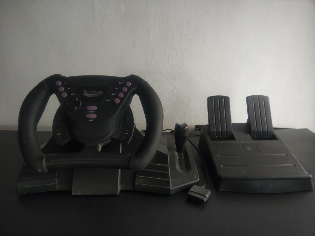 PlayStation 2 Racing Steering wheel controller game pad, 電子遊戲, 遊戲機配件, 手 ...