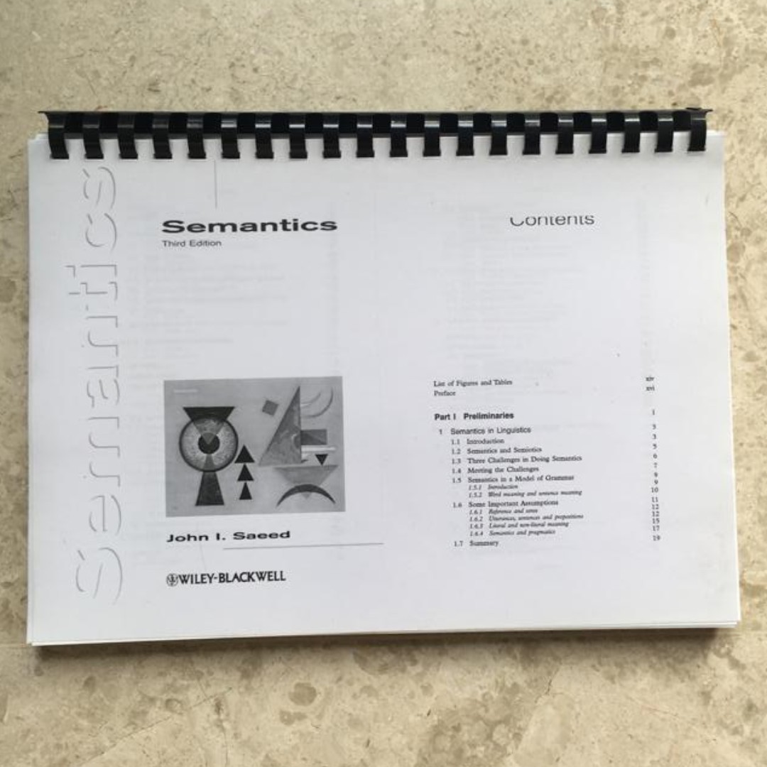 Semantics 3rd Edition by John I. Saeed (for NTU Linguistics HG2002 Semantics and Pragmatics ...