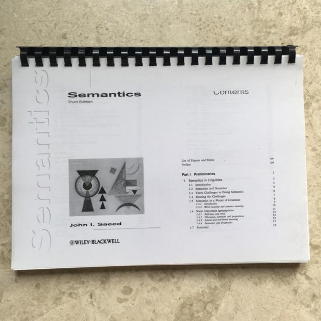 Semantics 3rd Edition by John I. Saeed (for NTU Linguistics HG2002 ...