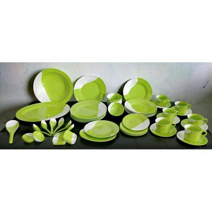 Set pinggan kenduri melamin 2 tone 51pcs, Furniture & Home Living ...