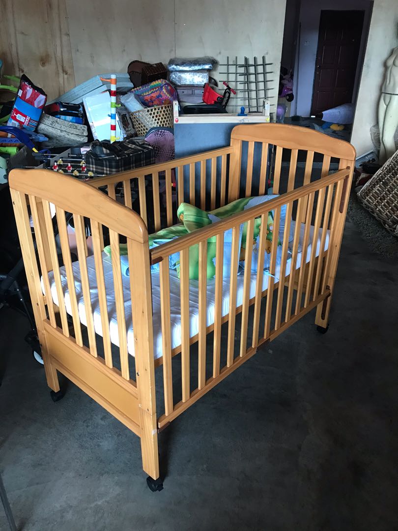 Wood Baby Cot, Babies & Kids, Baby Nursery & Kids Furniture, Cots ...