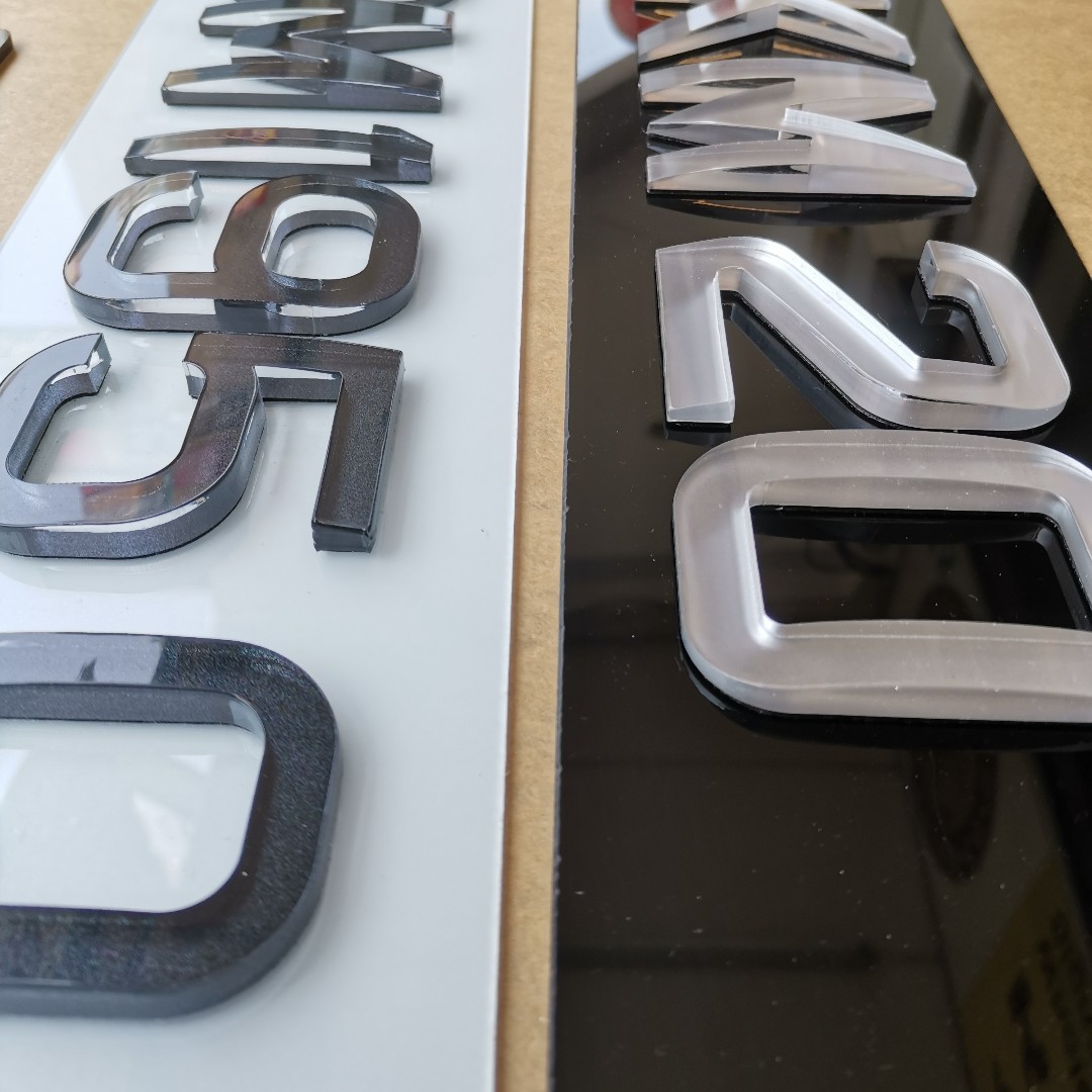 4D CURVED - POT BELLY ACRYLIC REFLECTIVE CAR NUMBER PLATES $100.00/pair ...