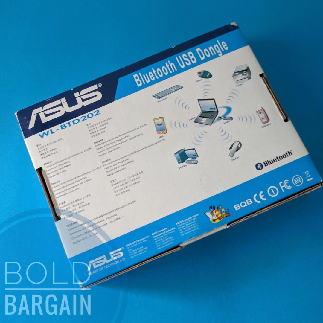 ASUS WL-BTD202 V2.0+ EDR USB Bluetooth Dongle with Stand for PC Laptop ...