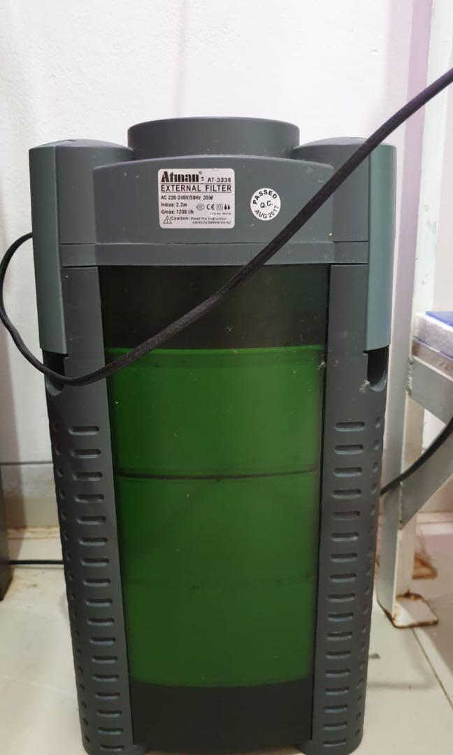 ATMAN AT-3338 External Canister Filter Aquarium Ikan, Perlengkapan ...