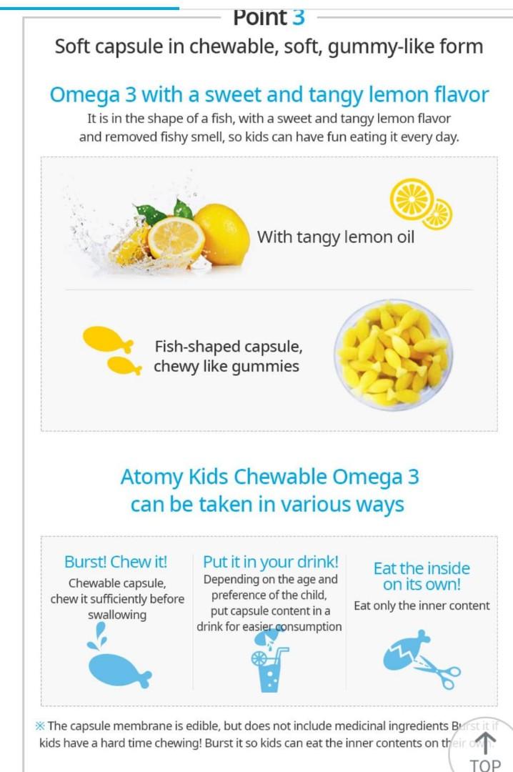 Atomy chewable omega 3 fish oil, Everything Else on Carousell