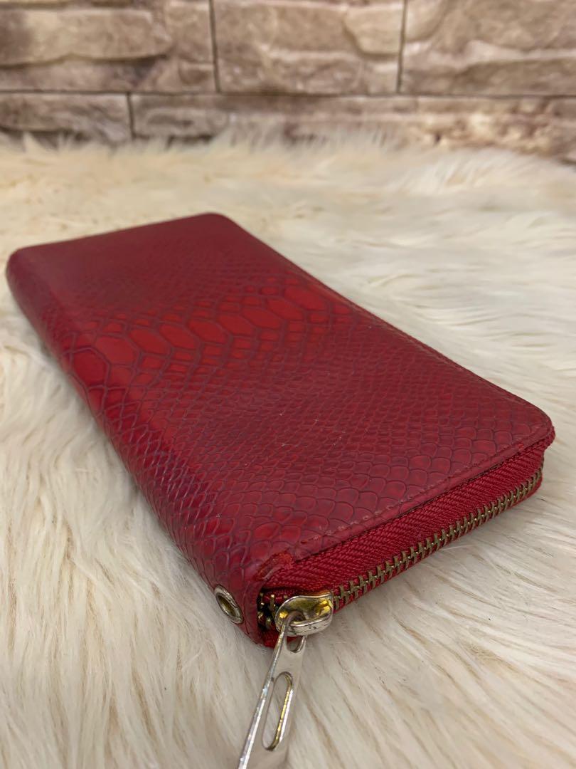 Dompet Crocodile leather 90% OK phyton skin pattern, Fesyen Pria, Tas ...