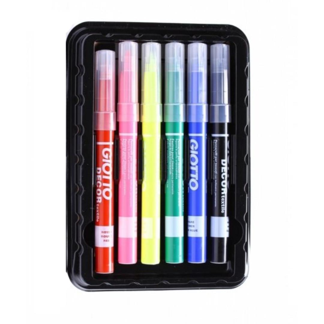 Giotto Decor Textile Markers (Fabrics Markers) (6 pens), Hobbies & Toys ...