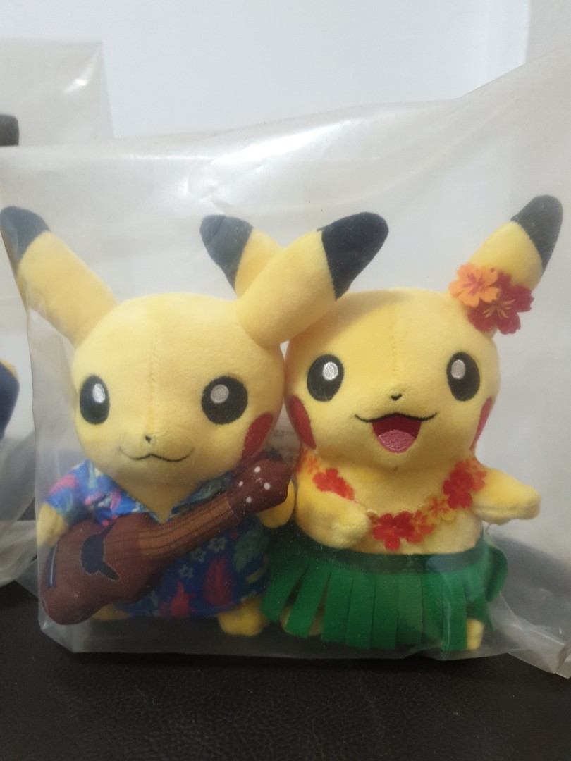 Hawaiian Pikachu Pair Plushies, Hobbies & Toys, Toys & Games on Carousell
