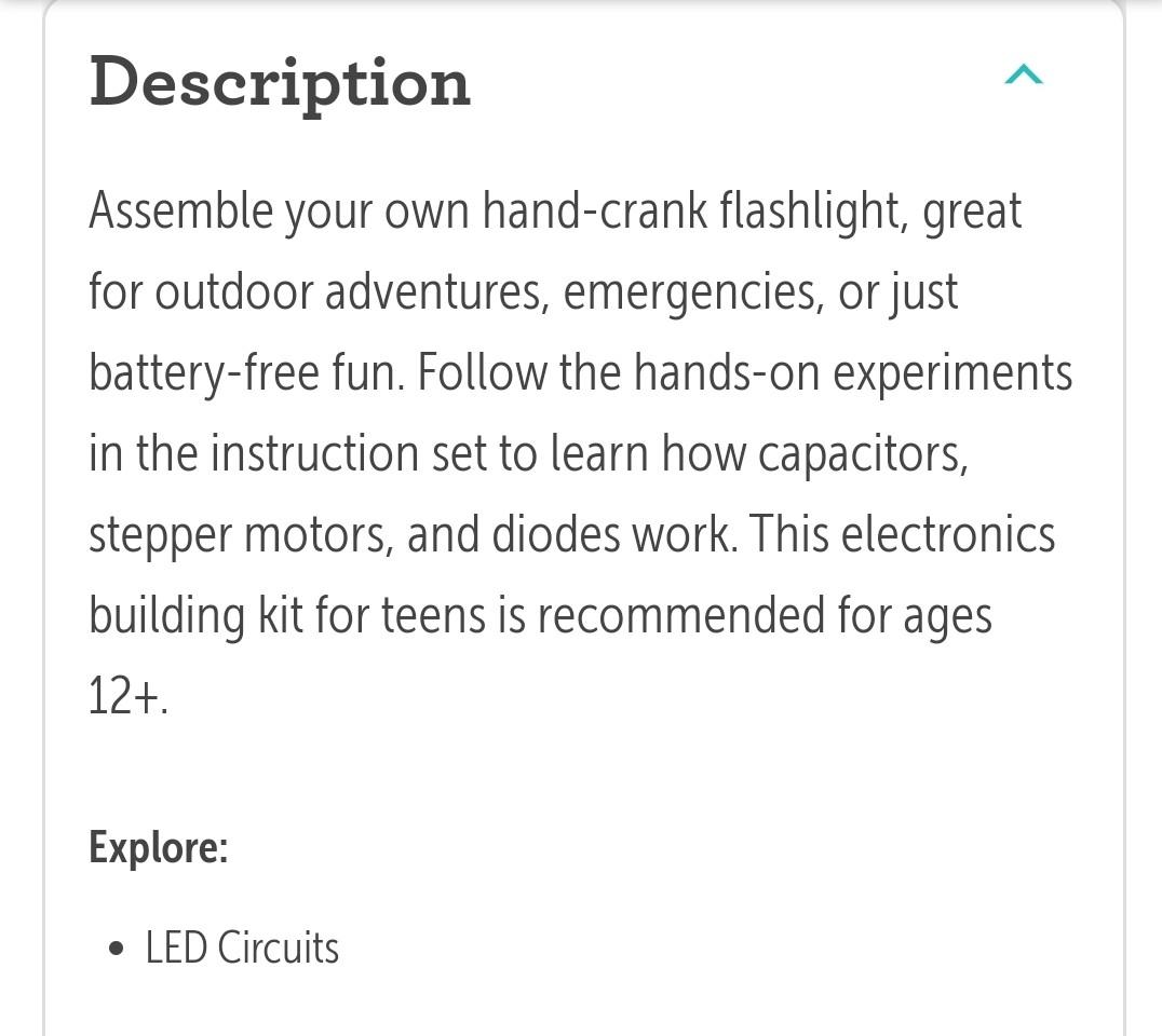 Free courier KiwiCo Hand-Crank Flashlight LED Circuit Science Hands-on ...