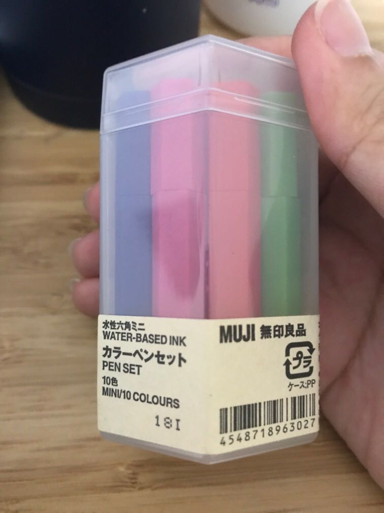 Muji - Waterbased ink mini pen set of 10, Hobbies & Toys, Stationery ...