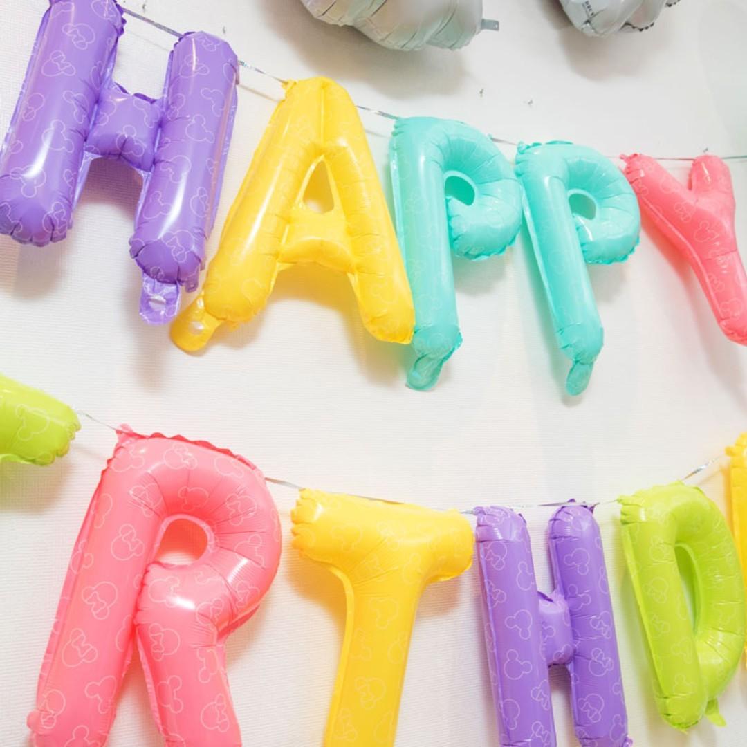 Rainbow Birthday Balloon Set, Hobbies & Toys, Stationery & Craft ...