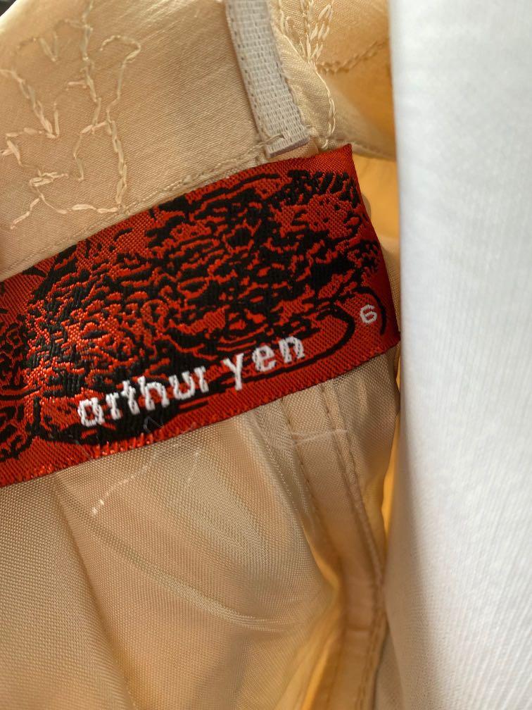 Arthur Yen Beige Cream Evening Dress, Women's Fashion, Dresses & Sets ...