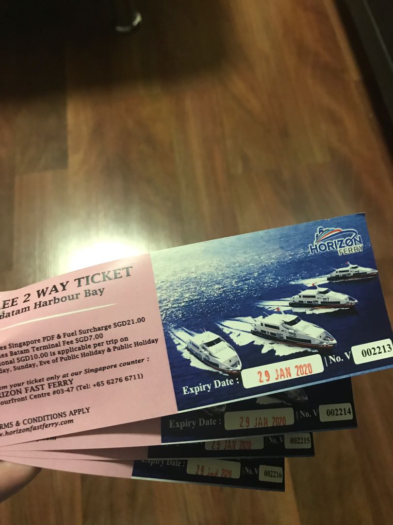 Batam 2 way ticket (x4), Tickets & Vouchers, Local Attractions ...