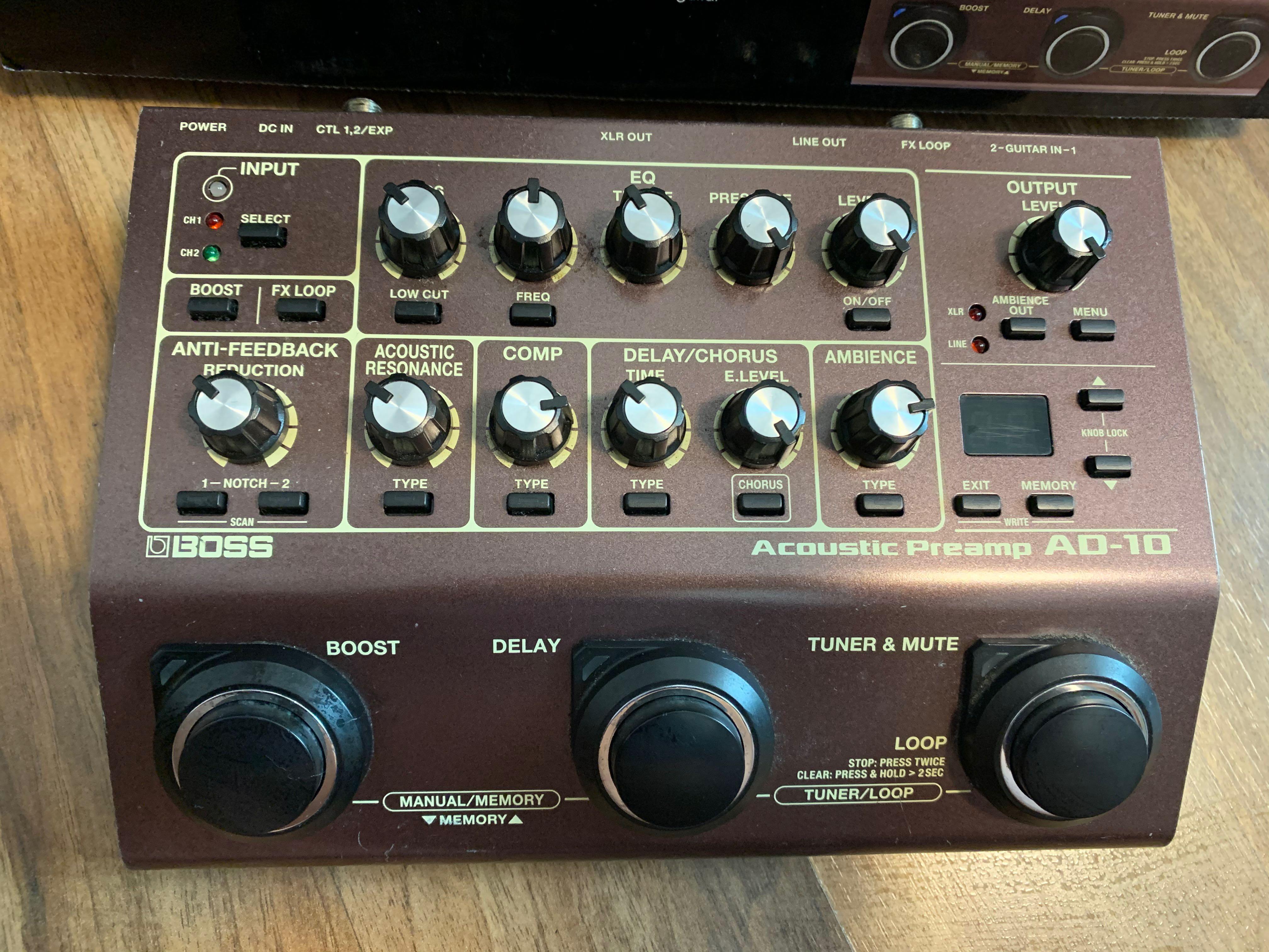 Boss AD-10 Acoustic Guitar Preamp, Hobbies & Toys, Music & Media, Music ...