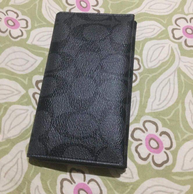 Coach Mens Long Wallet (Black), Luxury, Bags & Wallets on Carousell
