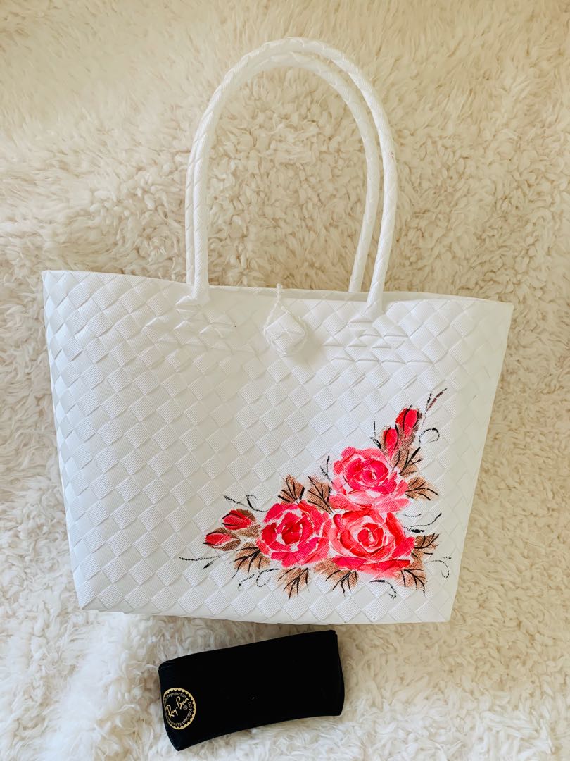 Hard Plastic Bayong with Handpainted design, Women's Fashion, Bags ...