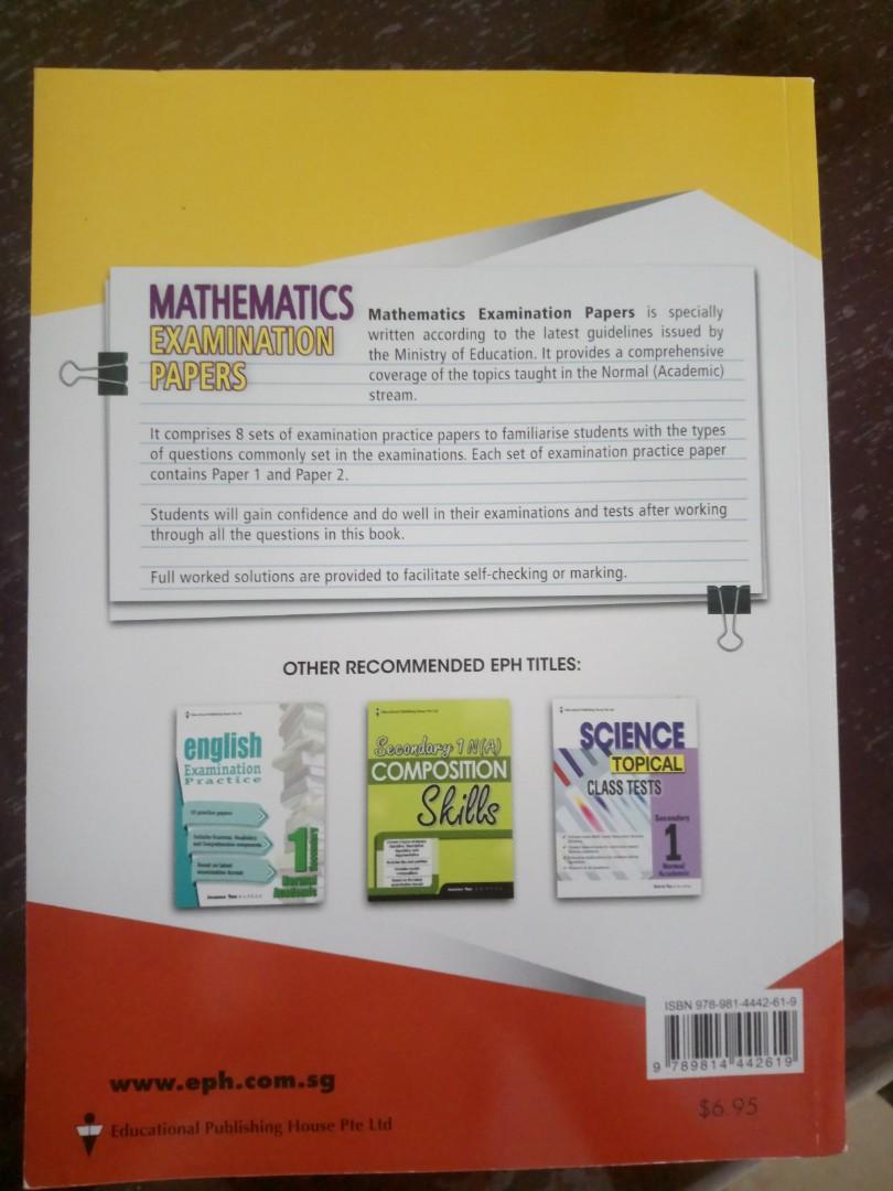 Mathematics Examination Papers Sec 1 Normal Academic, Hobbies & Toys, Books & Magazines ...