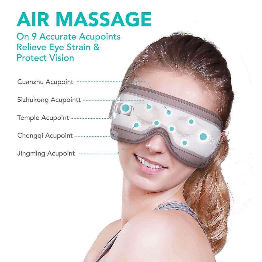 Naipo Wireless Eye Massager Portable Eye Mask With Compression Vibration Heating And 3 Modes