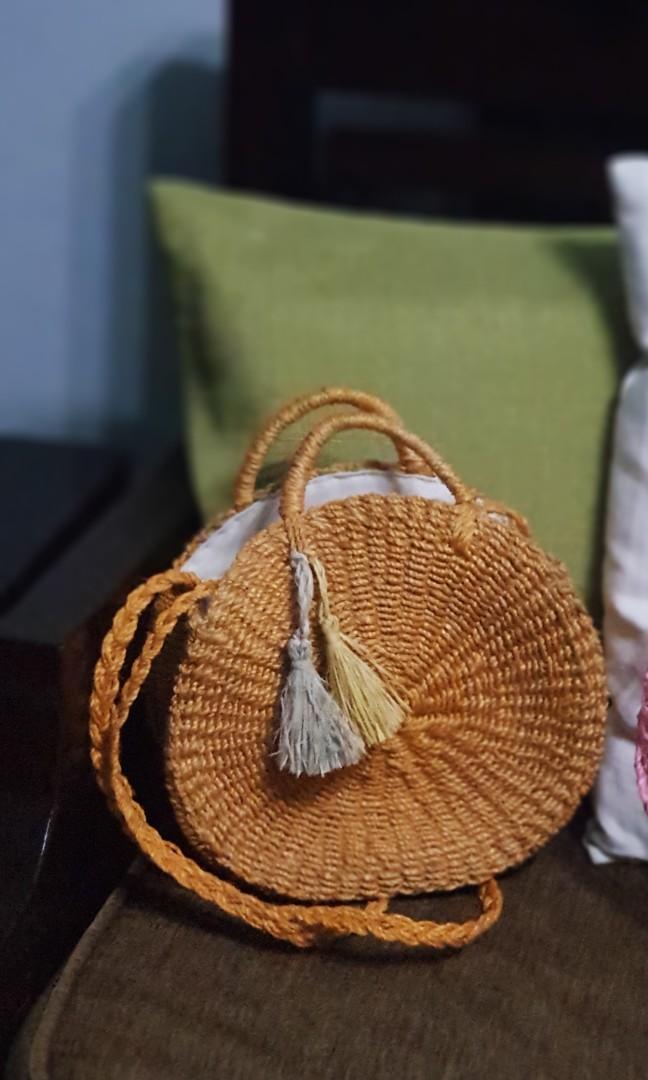 Native Abaca round sling bags with tassels, Women's Fashion, Bags ...