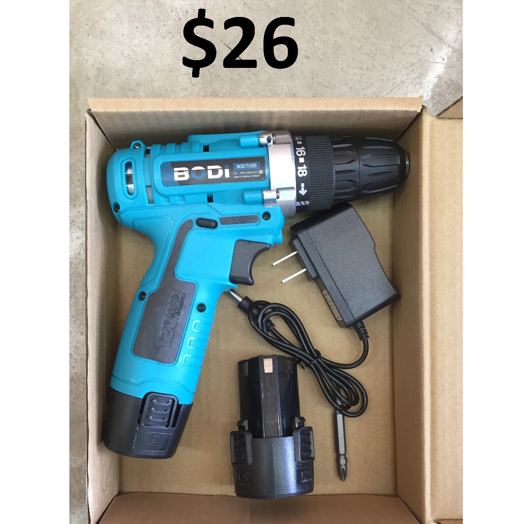 Portable Drill complete set with one battery, Furniture & Home Living ...