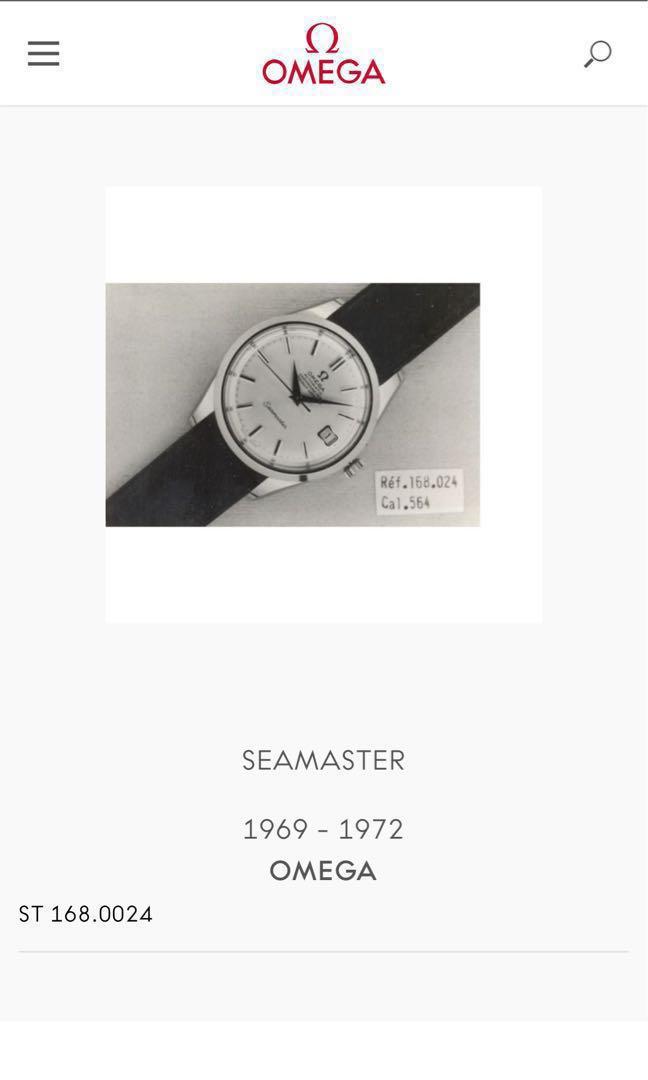 Rare Vintage Omega Seamaster Cal.564 Chronometer Certified Ref 168.024, Women's Fashion, Jewelry ...