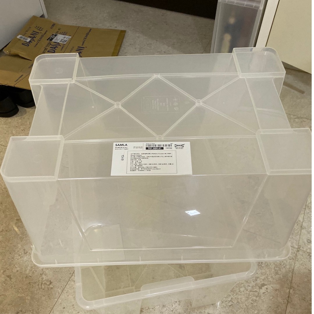 IKEA Transparent Storage Box SAMLA - 2 pieces, Furniture & Home Living ...