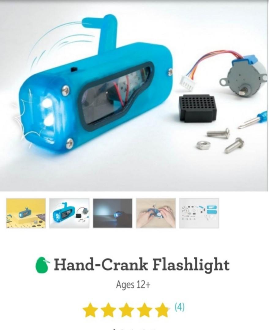 Free courier KiwiCo Hand-Crank Flashlight LED Circuit Science Hands-on ...