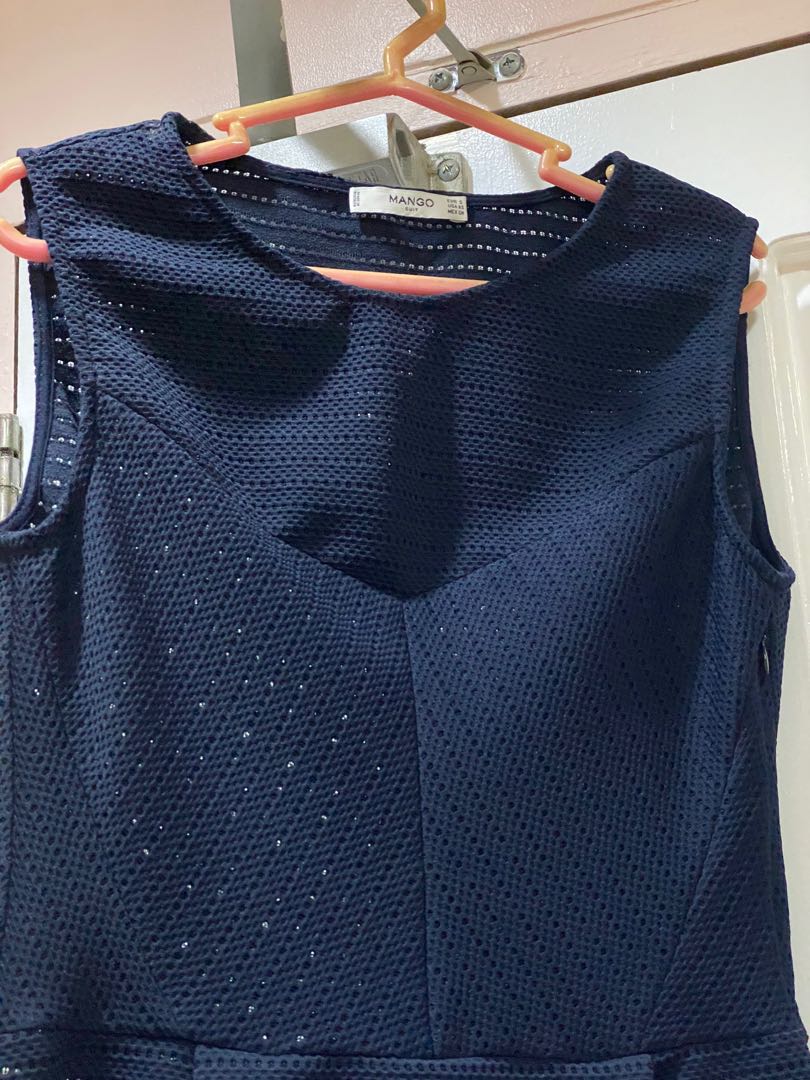 Mango Blue Bell Top, Women's Fashion, Tops, Blouses on Carousell
