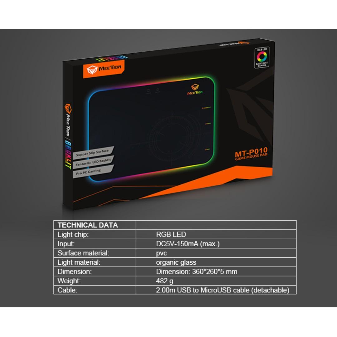 MeeTion RGB LED Backlight Gaming Mouse Pad - MT-P010, Computers & Tech ...