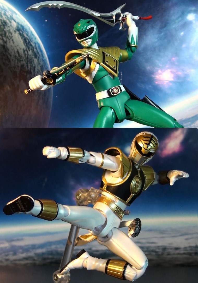 Power rangers White & Green Ranger Bandai SHF Figuarts not Hot Toys ...