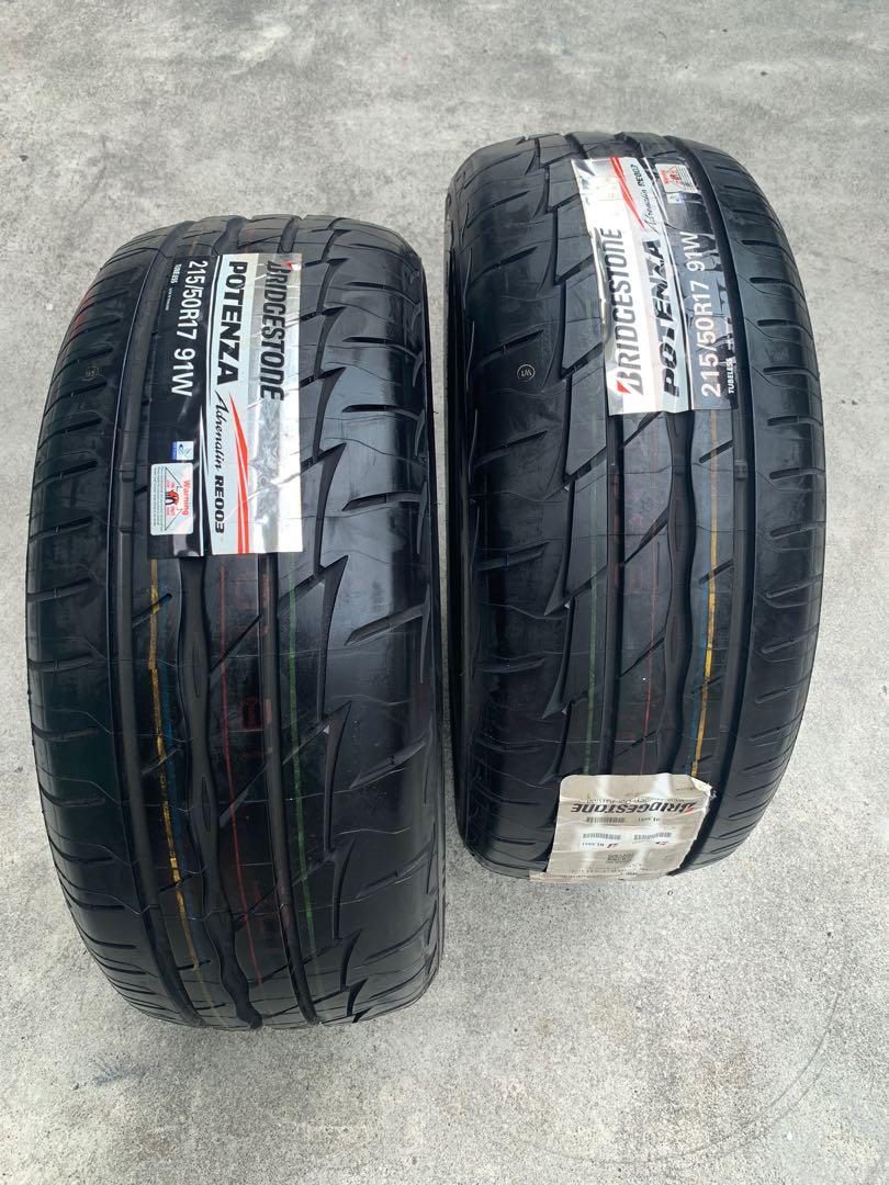 215/50/17 BRIDGESTONE Potenza RE003, Car Accessories, Tyres & Rims on Carousell