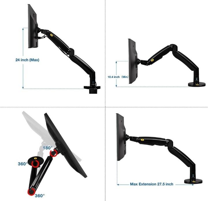 Desk Mount Bracket fits 22 to 35" Monitor, TV & Home Appliances, TV ...