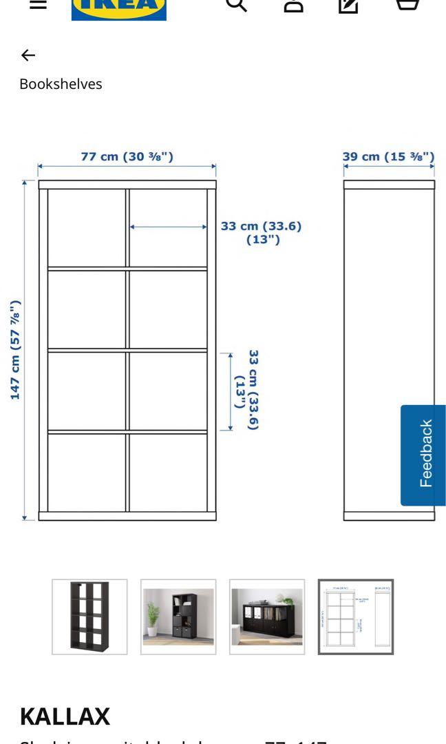 IKEA Shelf with attached study desk, KALLAX, Furniture & Home Living ...