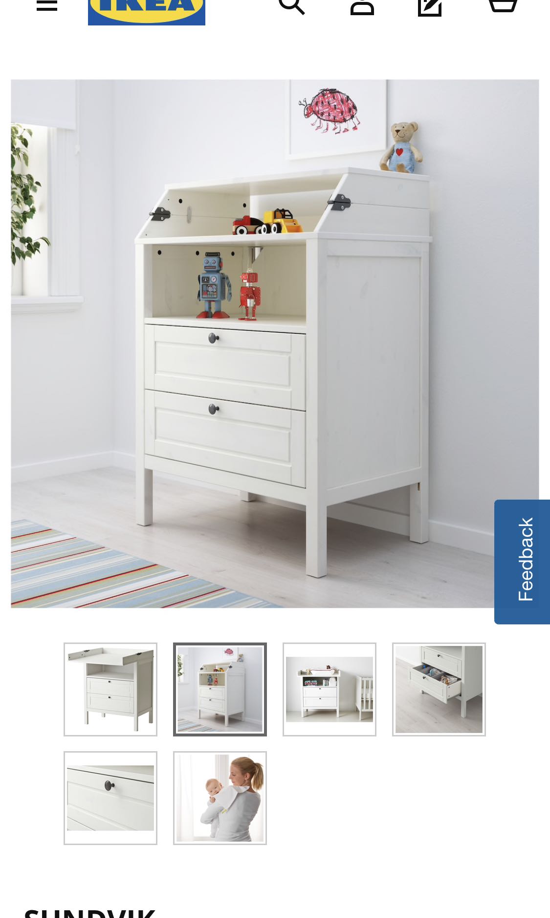 IKEA SUNDVIK BABY CHANGING TABLE, Furniture & Home Living, Furniture ...