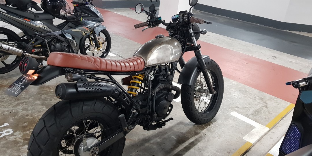 Cafe racer TW200, Motorcycles, Motorcycles for Sale, Class 2B on Carousell