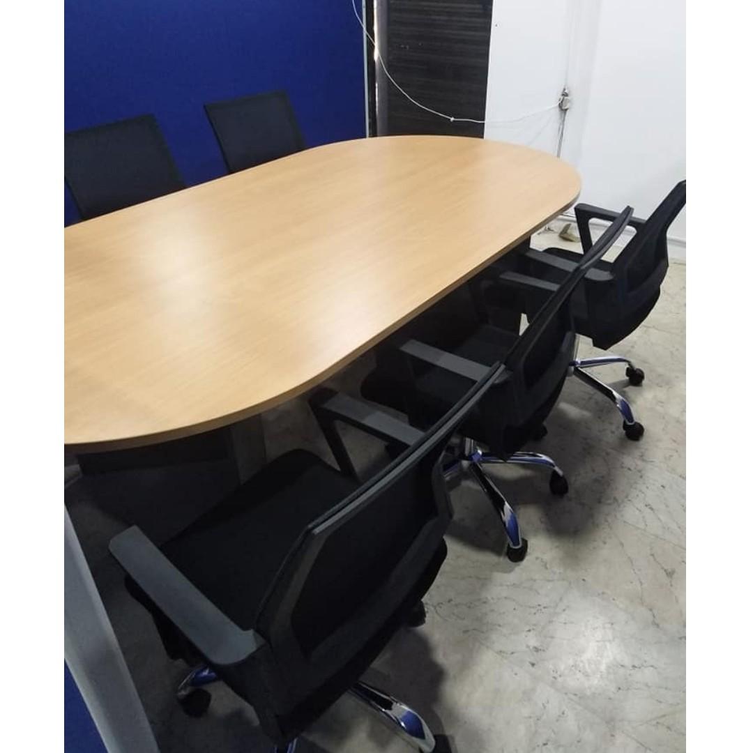Conference Table 8 Seater (Beechwood Color), Furniture & Home Living ...