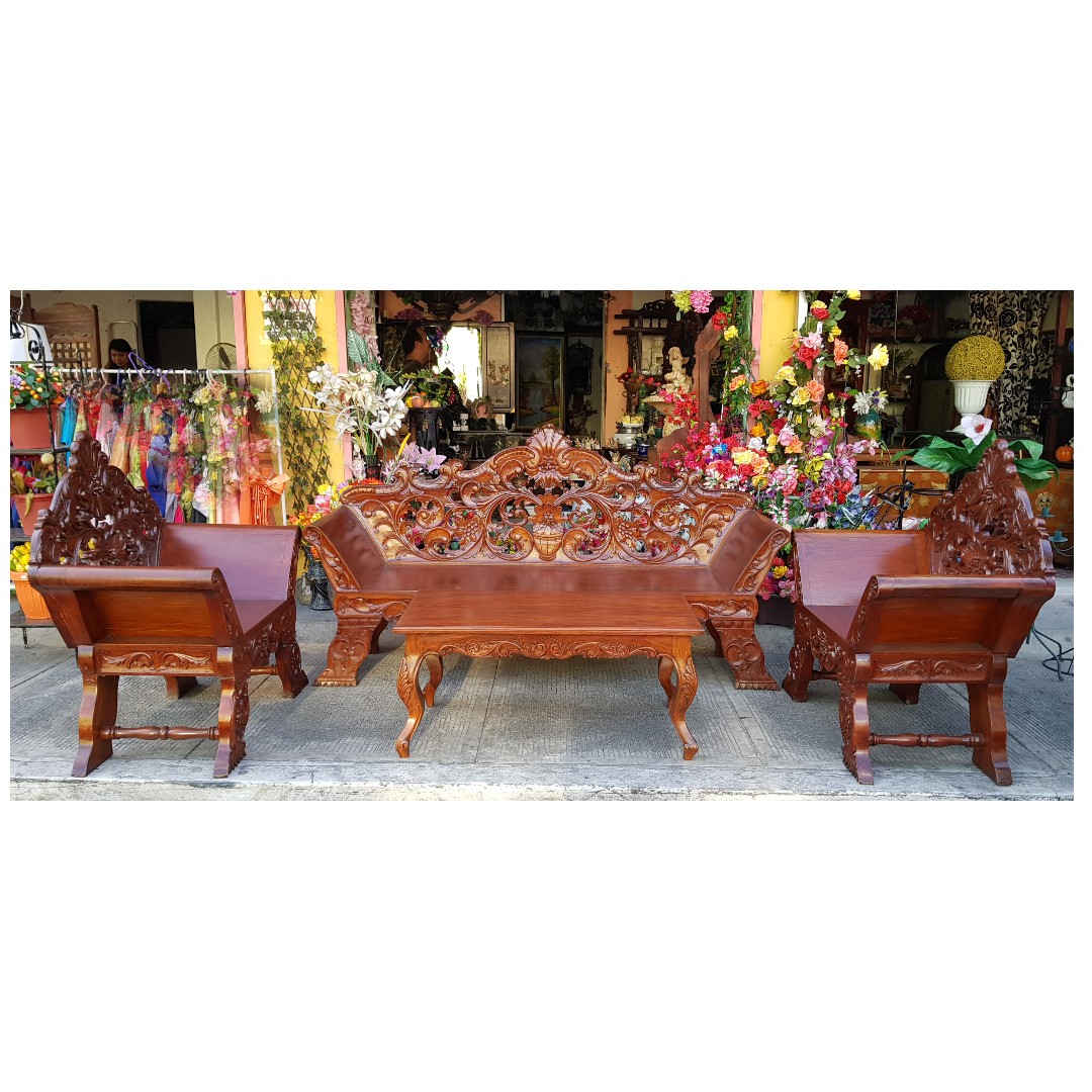 Elegant Old Narra Cleopatra Sala Set, Furniture & Home Living ...