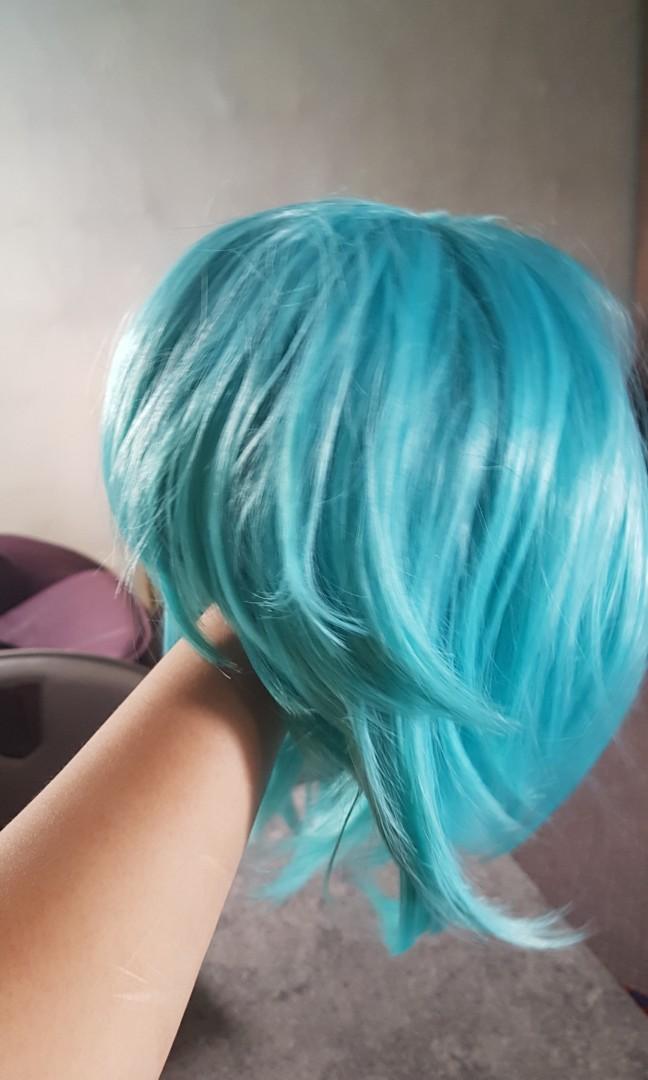 Hatsune Miku Wig Base ( Teal Blue Green Wig ), Hobbies & Toys ...