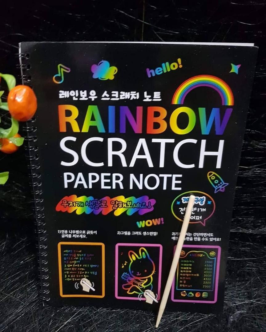 RAINBOW SCRATCH PAPER NOTE (Large), Hobbies & Toys, Stationary & Craft ...
