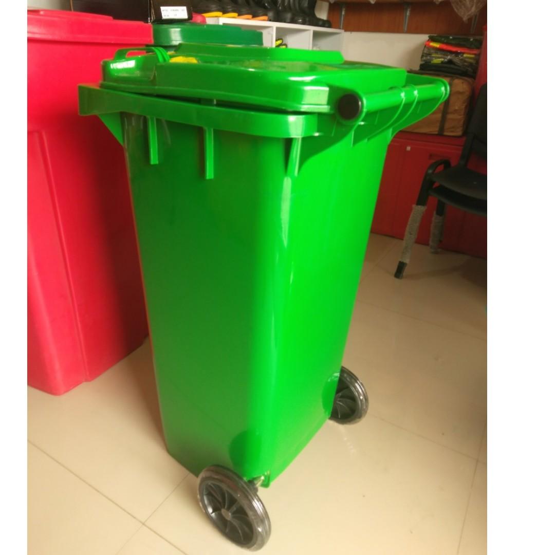 rolling trash bin waste segregation rolling bin, Furniture & Home ...