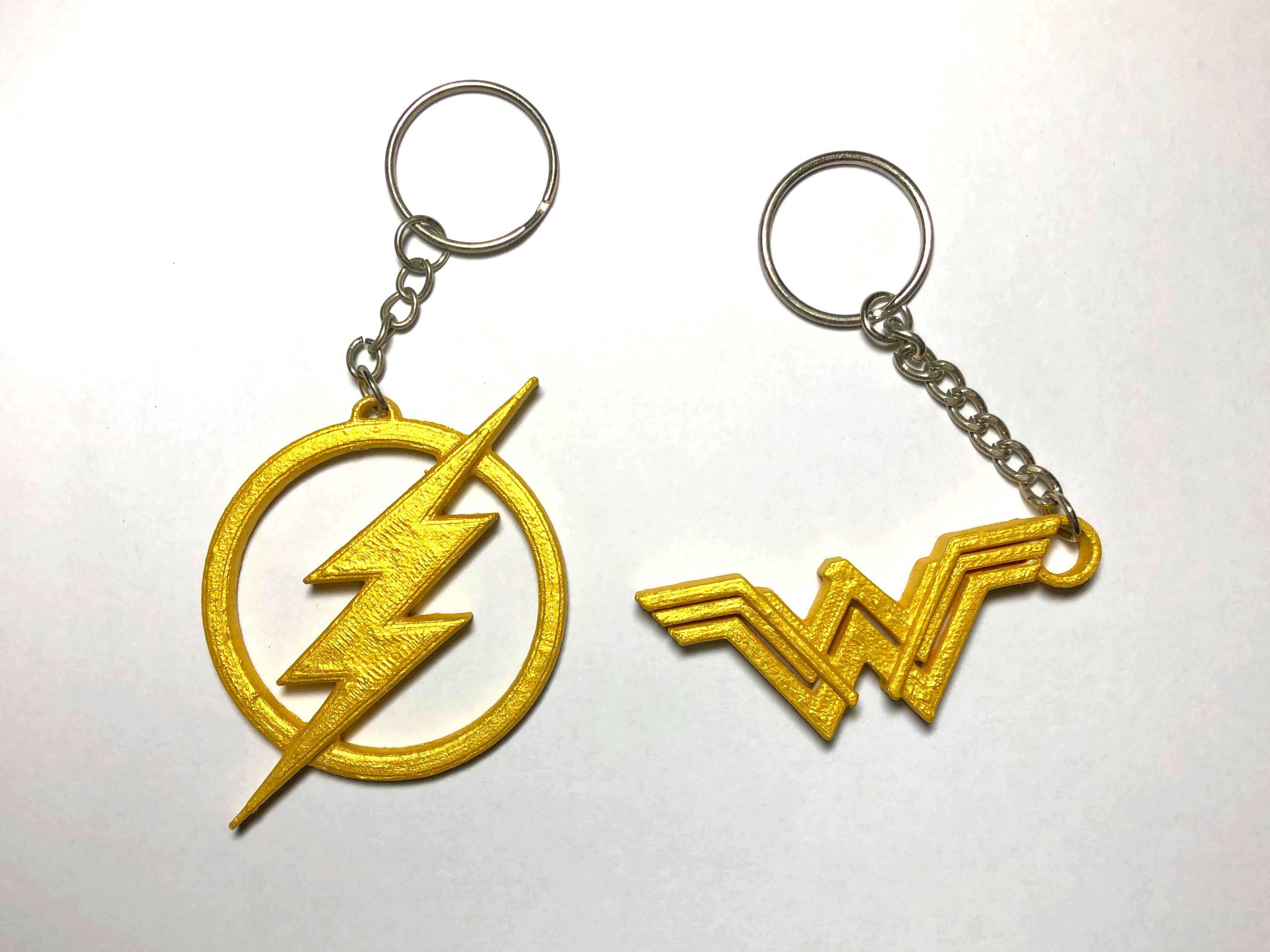 The Flash and Wonder Woman Keychains, Hobbies & Toys, Stationery ...