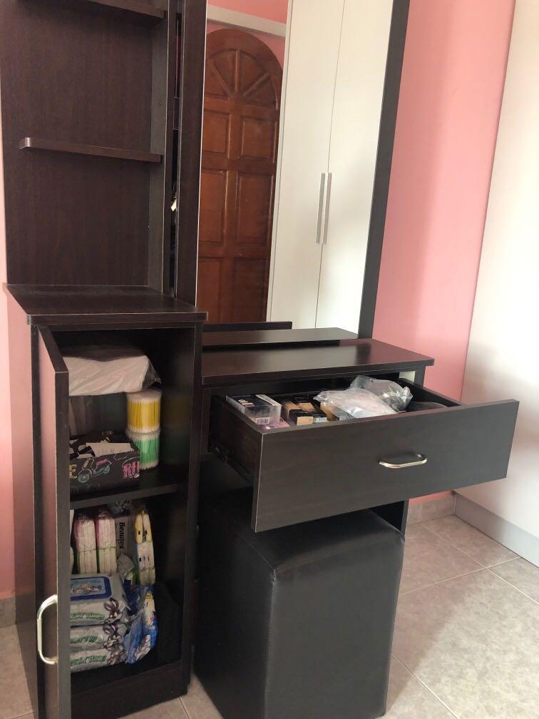 Dressing Table With Mirror + Stool, Furniture & Home Living, Furniture ...