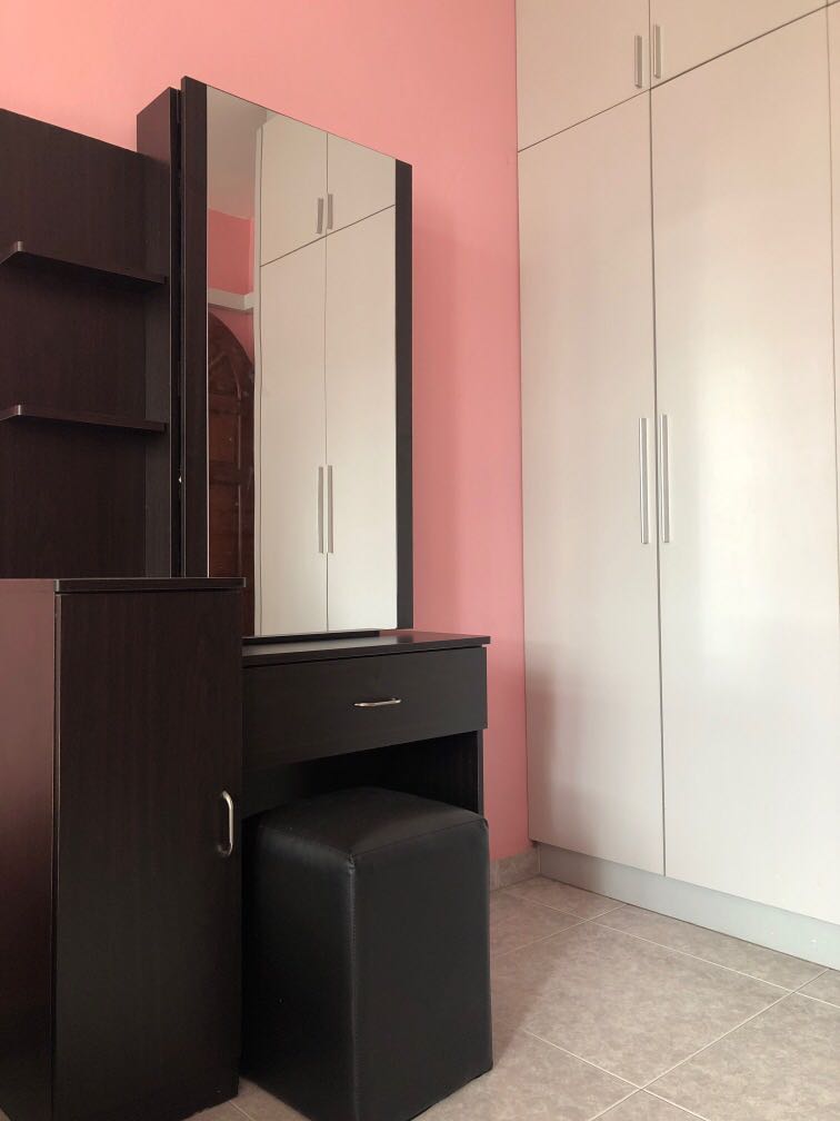 Dressing Table With Mirror + Stool, Furniture & Home Living, Furniture ...