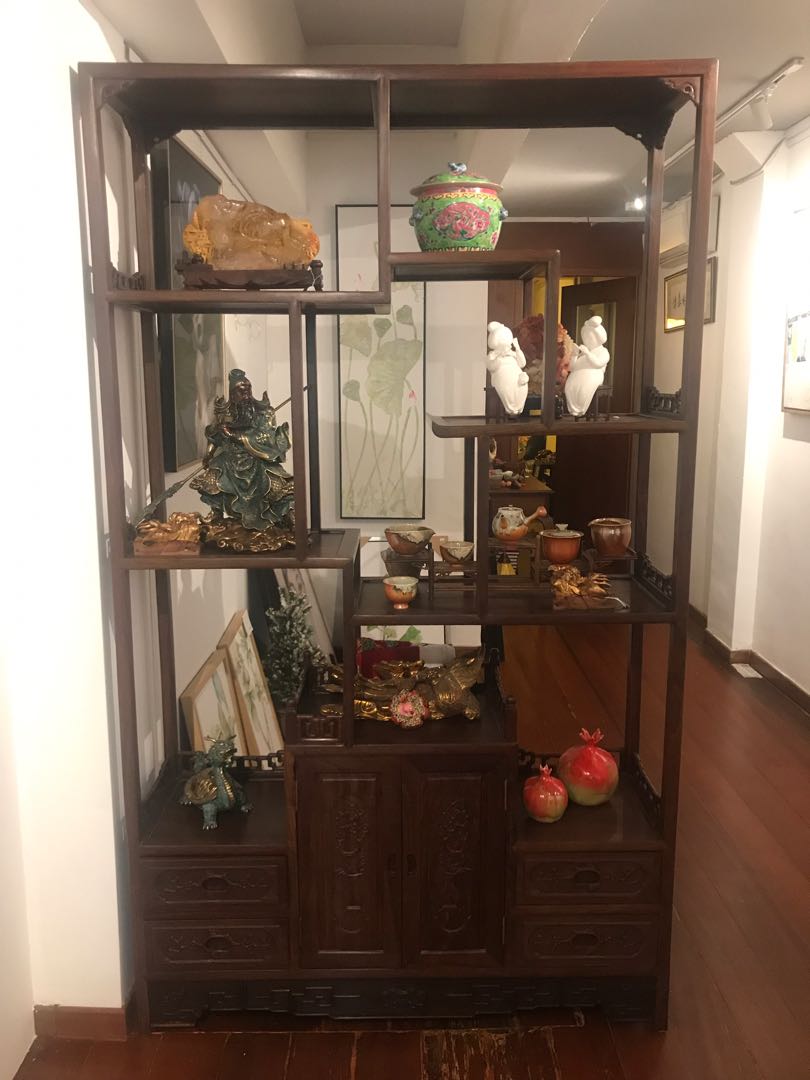 Dark wood shelf ( Chinese tradition style), Furniture & Home Living ...