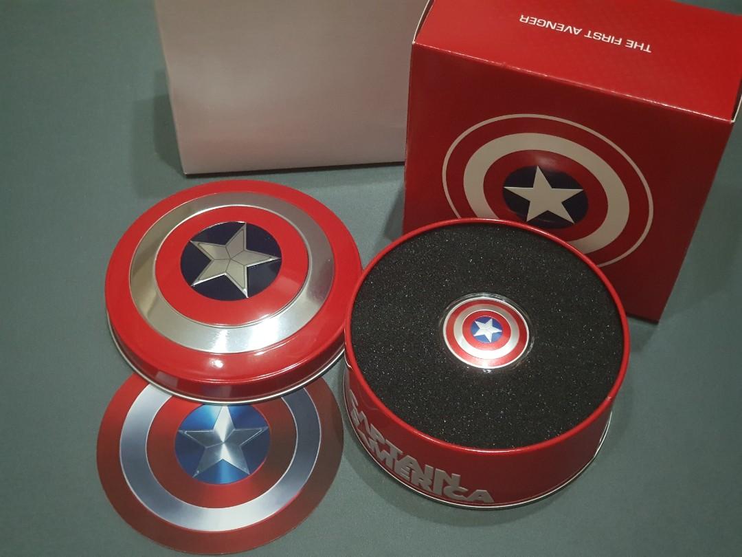 Fiji 1 dollar 2019 Marvel - CAPTAIN AMERICA Shield - 10g silver coin ...