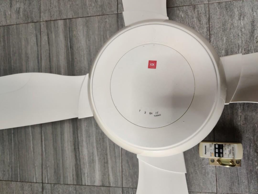 KDK Ceiling Fan R56SV with remote, Furniture & Home Living, Lighting ...