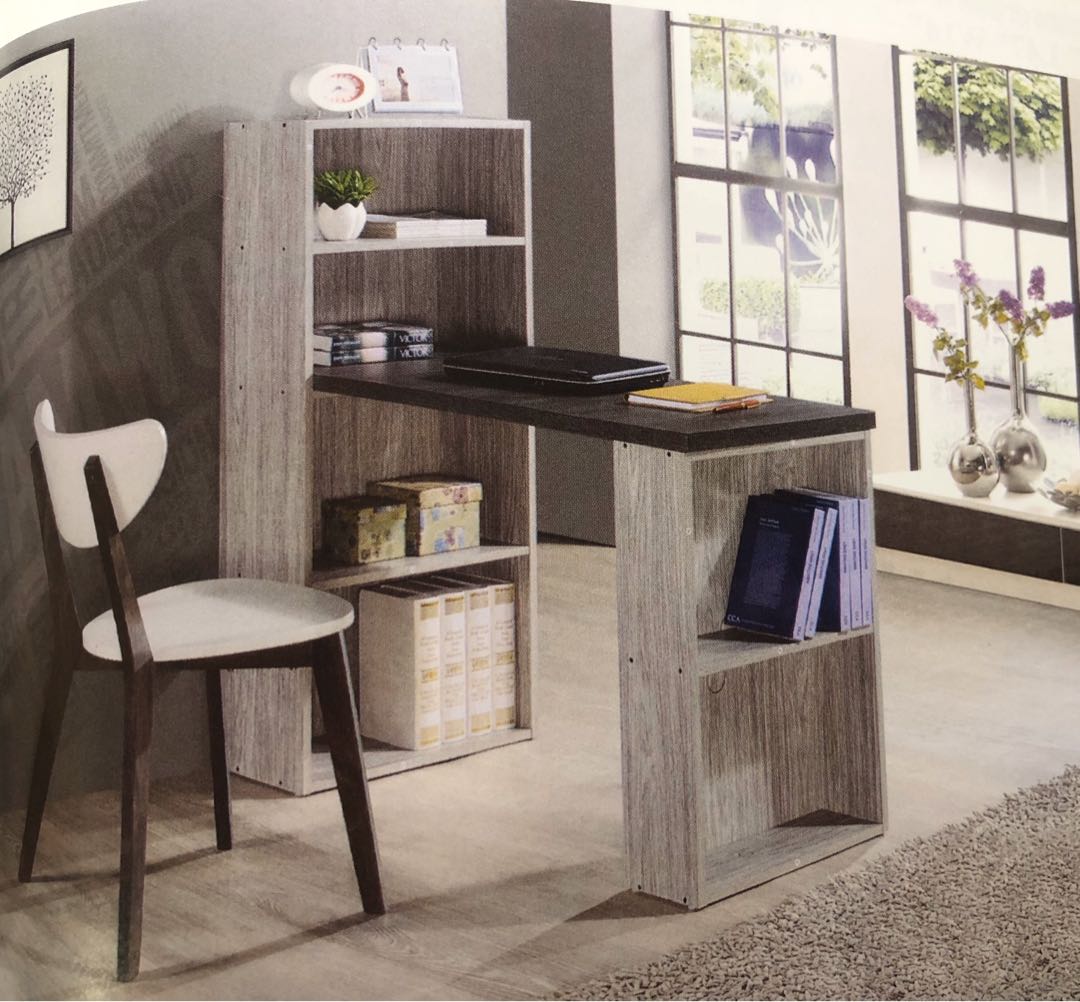 L shape study table / working desk / study desk, Furniture & Home ...