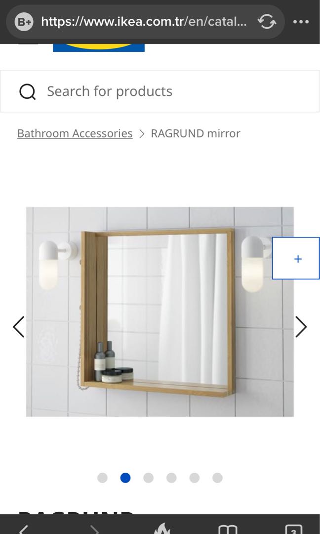 New Ikea Ragrund bamboo bathroom mirror, Furniture & Home Living ...